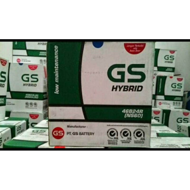 Jual Aki Mobil Apv, Luxio, Gran Max, Granmax, Rush, Avanza NS60 46B24R GS hybrid Aki basah ...