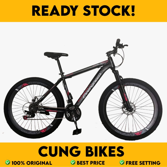 Jual Sepeda gunung MTB 27.5 Evergreen 585 Velg Tinggi Double disc brake ...