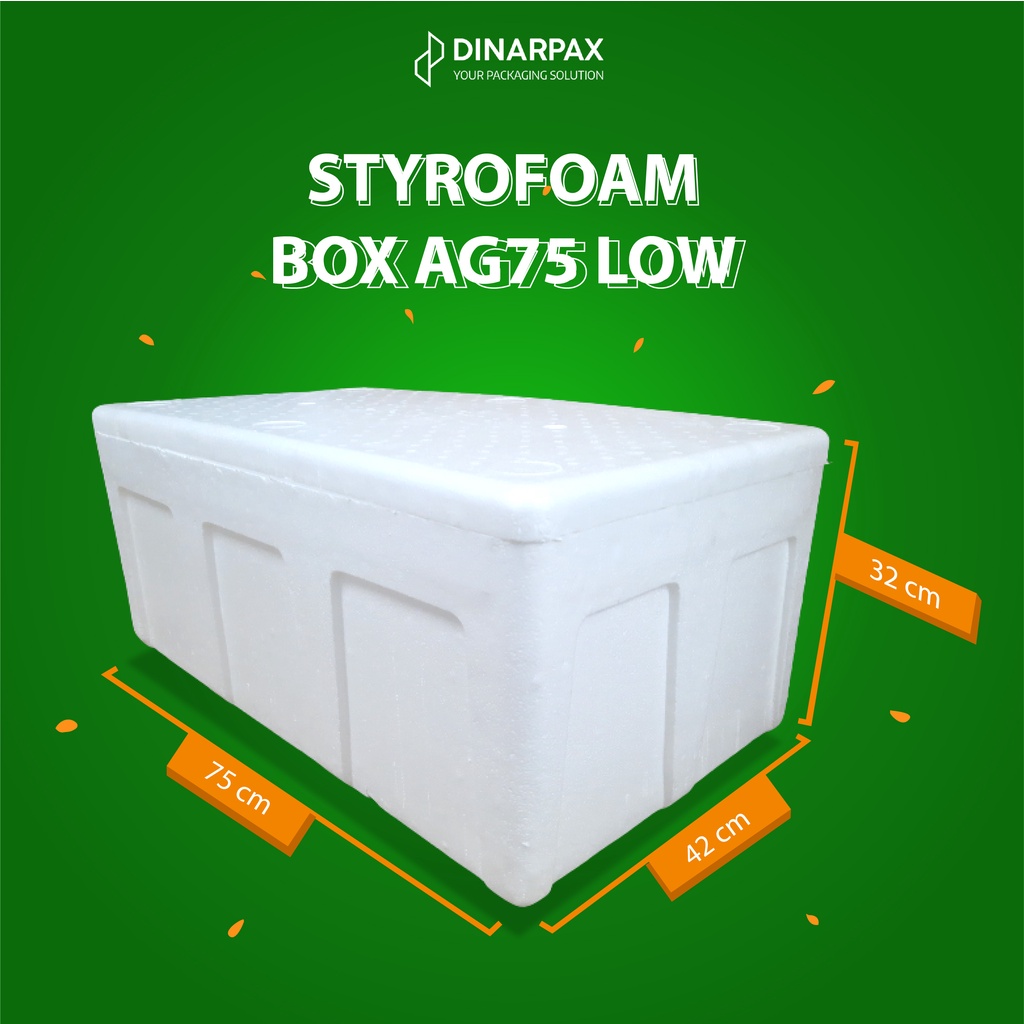 Jual Styrofoam Box AG 75 LOW / DinarBox / Container / Cargo / Ikan / Fish / Seafood / 25kG ...
