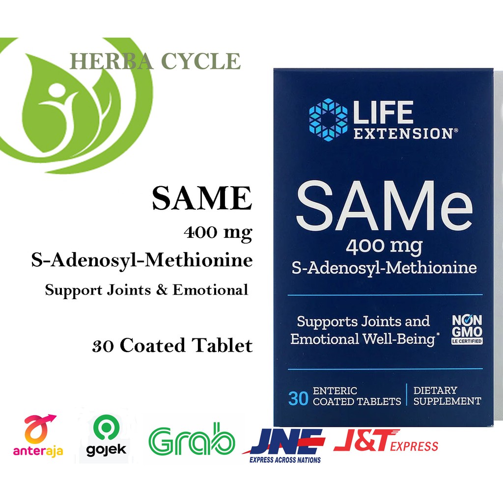 Jual Life Extension SAMe 400 mg 30 Enteric Coated S Adenosyl Methionine ...