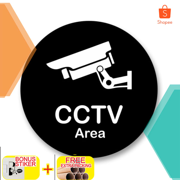 Jual papan tanda area cctv - cctv area sign - indoor wall sign Elegan ...