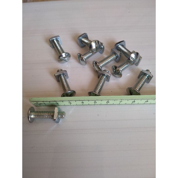 Jual Mur baut seng 1/4 x 1 inch ( 10 pcs ) | Shopee Indonesia
