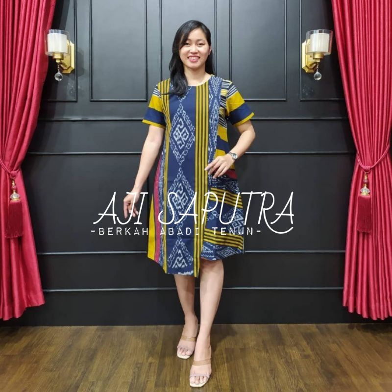 Jual DRESS TENUN WANITA ETNIK BAJU KONDANGAN KEKINIAN | Shopee Indonesia