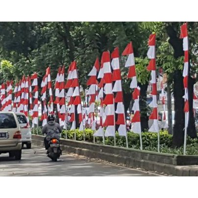 Jual Bendera umbul-umbul zigzag merah putih/warna warni 8 mata panjang 3 meter | Shopee Indonesia