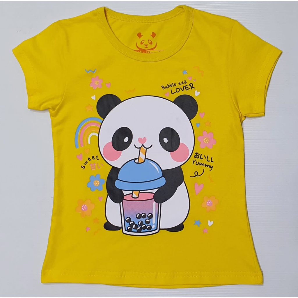 Jual RKA - KCe Kaos Anak Karakter PANDA DRINK BUBBLE KUNING | Shopee ...