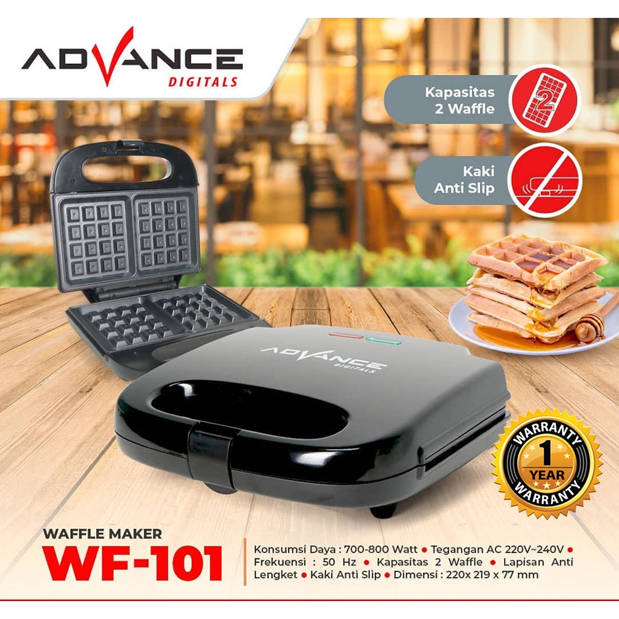 Jual ADVANCE WAFFLE MAKER PEMANGGANG ROTI WAFFLE 2 LAPIS WF-101 ...