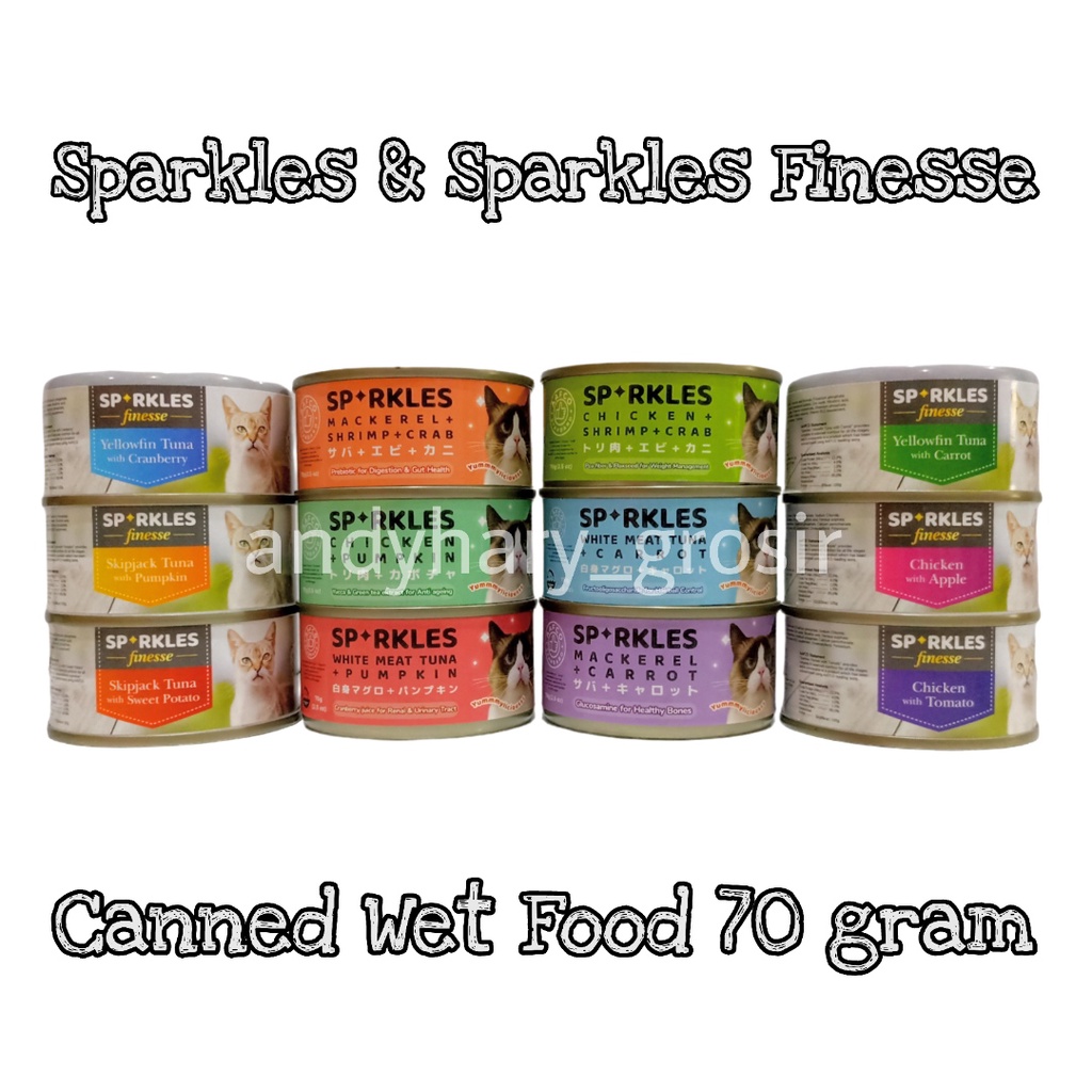 Jual Sparkles & Sparkles Finesse Can 70 gram Wet Cat Food Makanan Basah ...