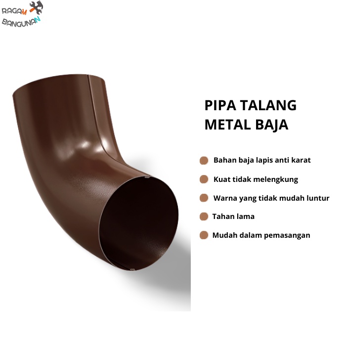 Jual Pipa Lengkung Talang Air Bahan Metal Baja Lapis Zincalume | Shopee ...