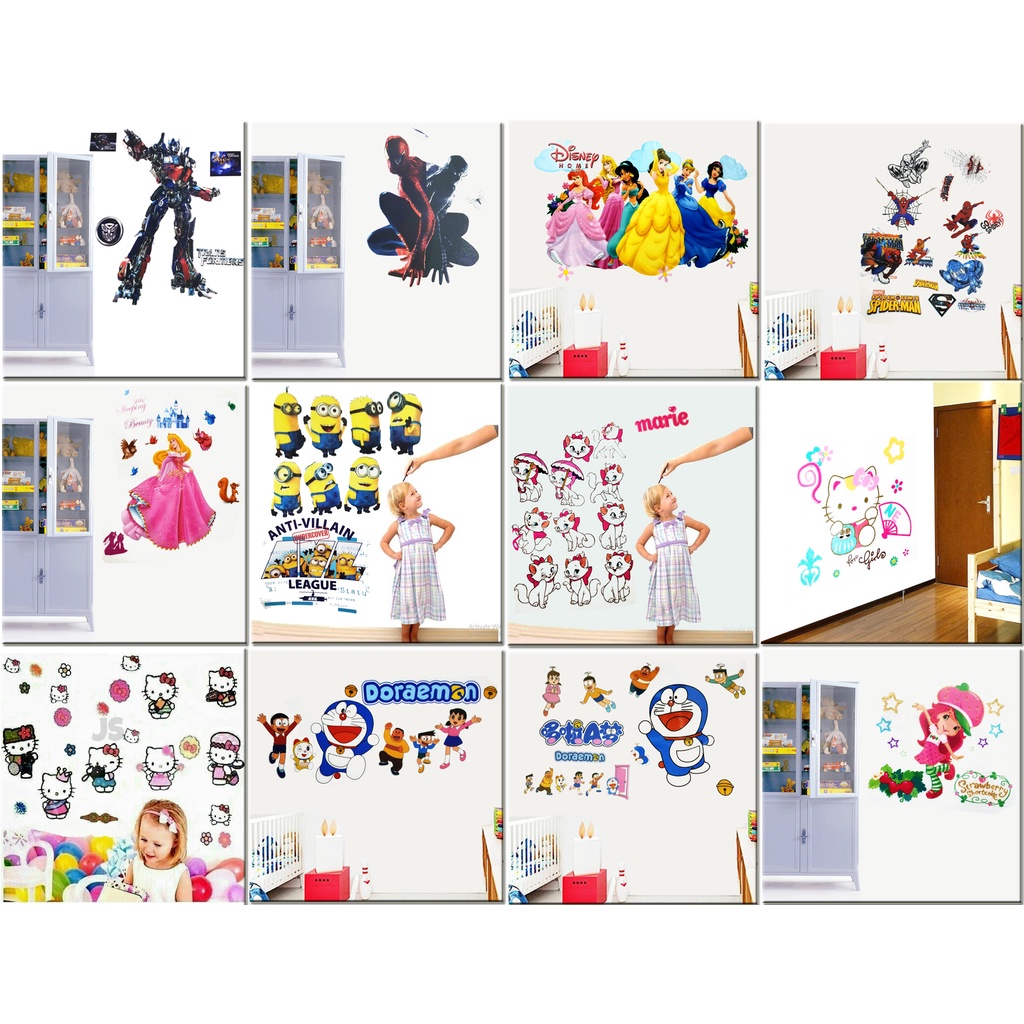 Jual METH PART A WALL STICKER KARAKTER SUPER HERO PRINCESS PUTRI ...