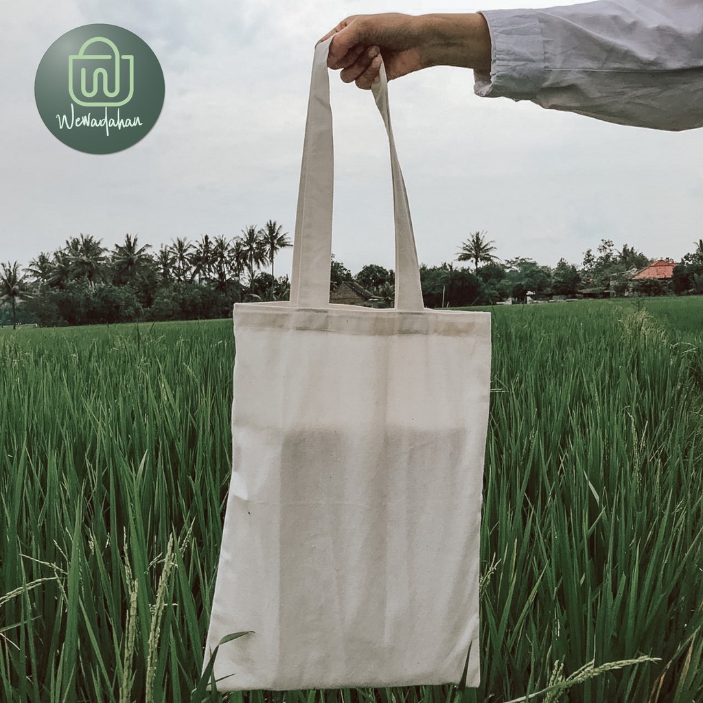 Jual Tas totebag blacu kanvas 30x40 polos custom satuan bisa untuk lukis seminar souvenir ...