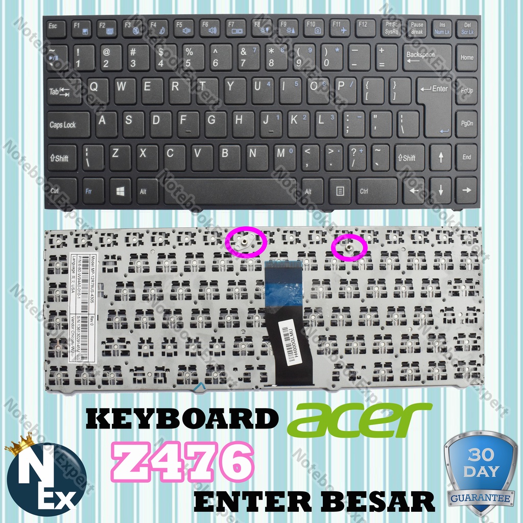 Jual KEYBOARD ACER Z476 SERIES ENTER GEDE | Shopee Indonesia