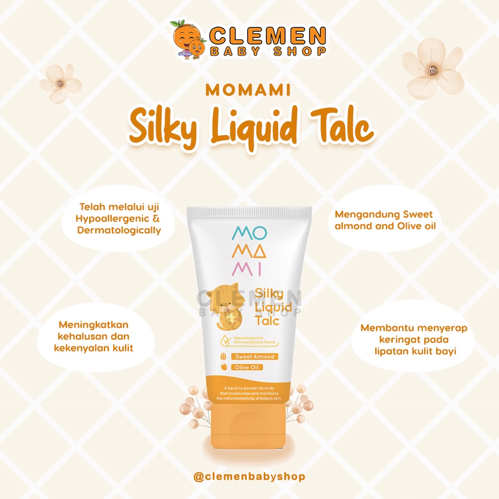 Jual MoMaMi Silky Liquid Talc 125 ML (Bedak Cair) | Shopee Indonesia