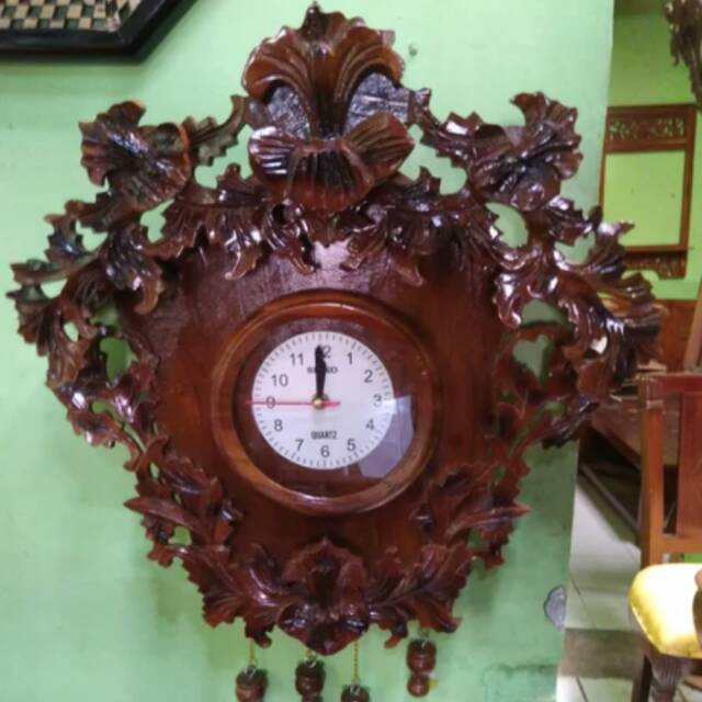 Jual jam diding ukir dari kayu jati | Shopee Indonesia