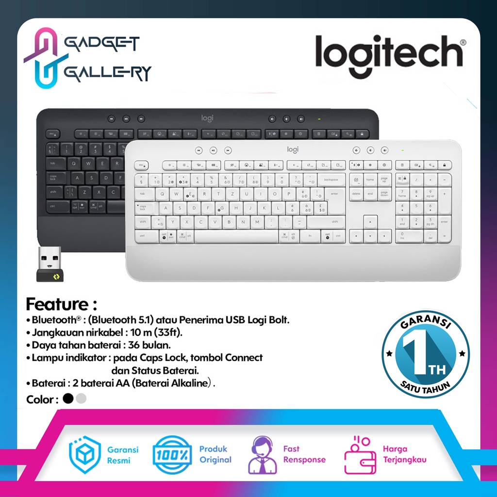 Jual Logitech Signature K650 Keyboard Wireless Bluetooth Comfort ...