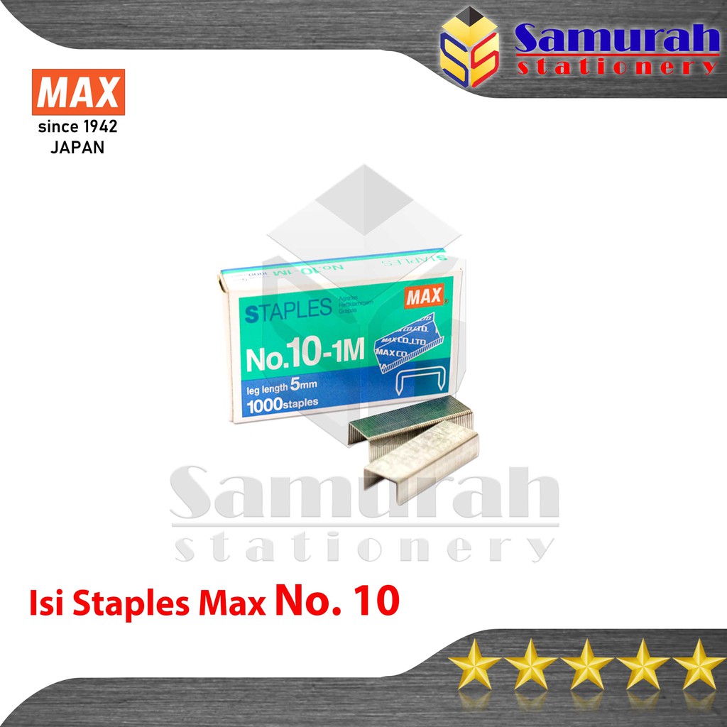 Jual Isi Staples Max No. 10 Ori / Refill Stapler no 10 / isi Stepler ...