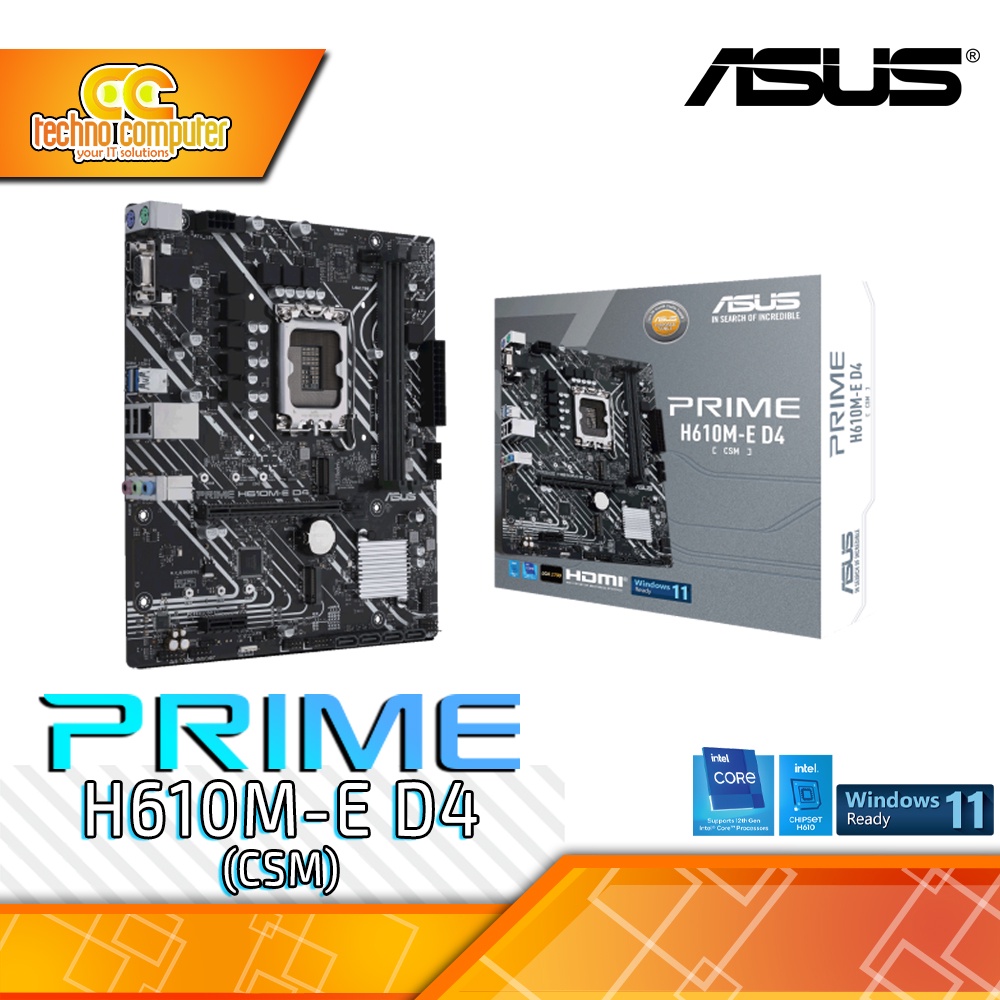 Jual MOTHERBOARD ASUS PRIME H610M-E D4 (CSM) - mATX, LGA1700, H610, DDR4 | Shopee Indonesia