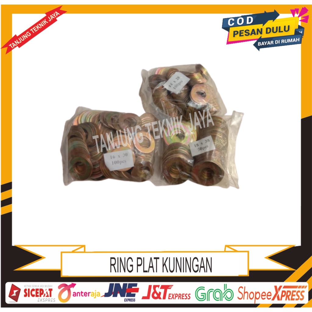Jual RING PLAT M14 M16 M18 KUNINGAN murah | Shopee Indonesia