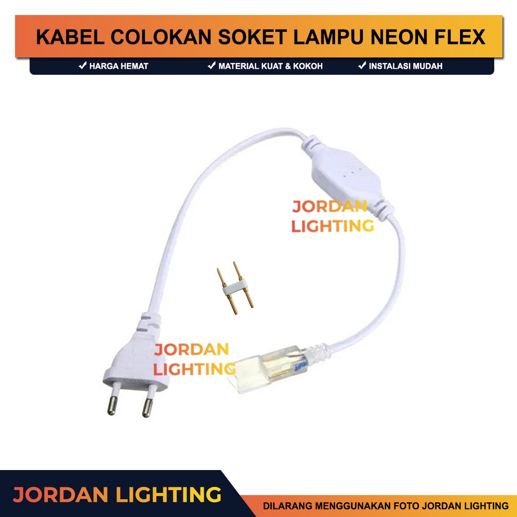 Jual Kabel Soket Socket Lampu Neon Flex Neonflex LED Strip Selang 220V ...