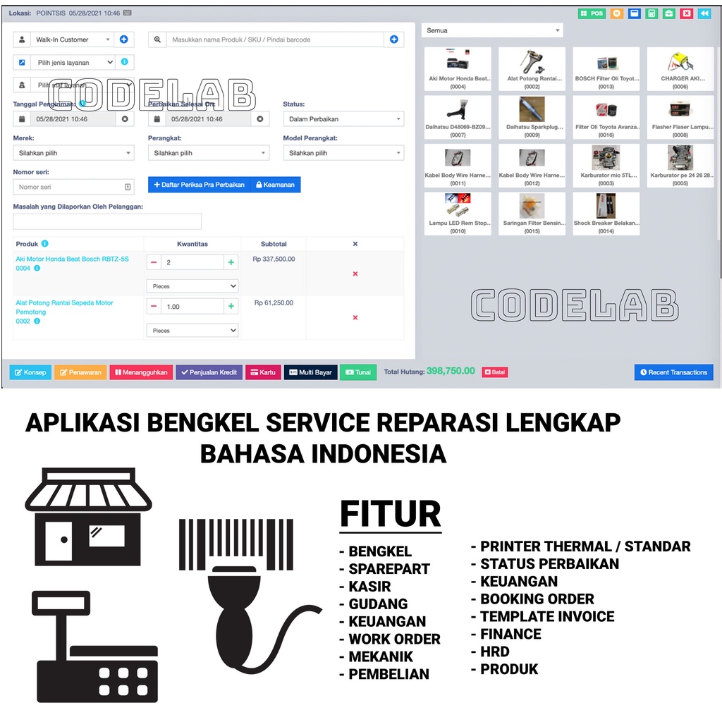 Jual Source Code Software Aplikasi Bengkel Kendaraan Reparasi ...