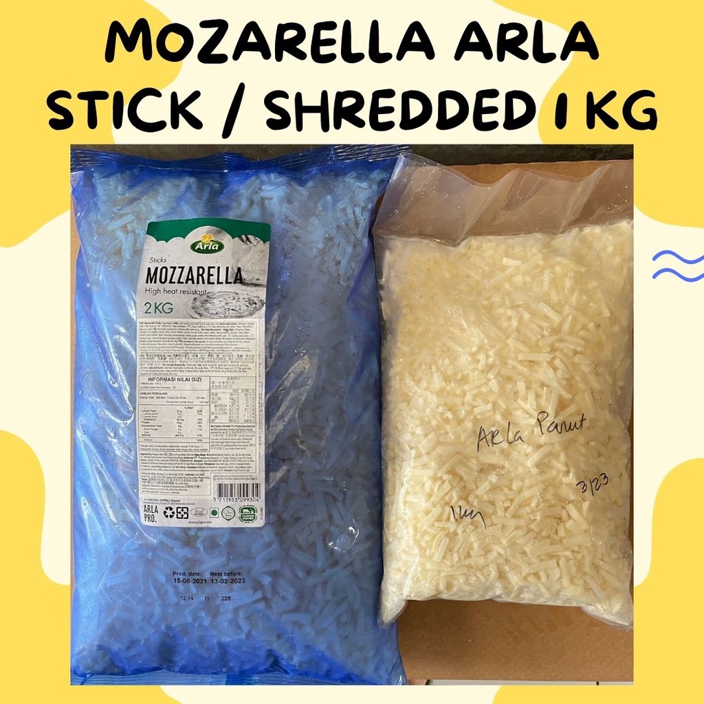 Jual 1 KG Arla Stick Mozarella 1 KG / Mozarella Shredded / Mozarella ...