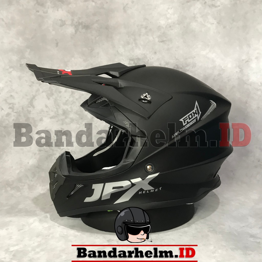 Jual Helm Cross JPX Solid Black Metalic / Black Doff | Shopee Indonesia