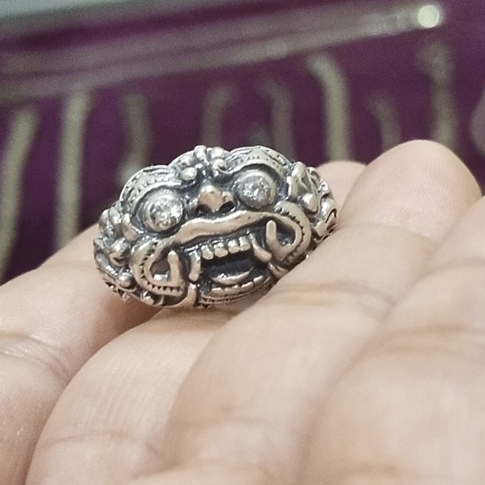 Jual Cincin Ring Perak Bali Silver Ukir Barong Rangda Ukir Mata Simple ...