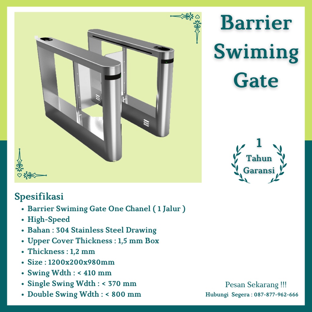 Jual Pedestrian Gate/ Barrier Flap Gate / Flap Barrier / Pintu Otomatis ...
