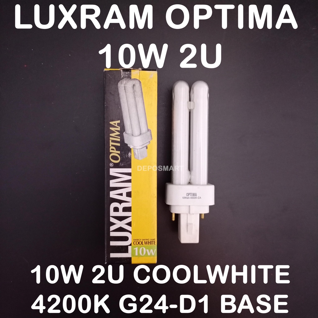 Jual LAMPU LUXRAM OPTIMA PL2U 2 PIN 10 WATT 4200K COOLWHITE - LAMPU ...