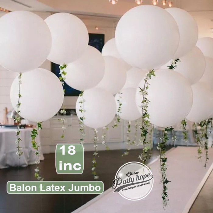 Jual balon latex doff jumbo PUTIH / balon doff dekorasi 18 inch / balon ...
