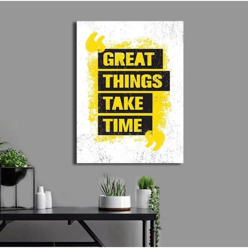 Jual Poster motivasi great thing take time poster kayu aesthetics ...