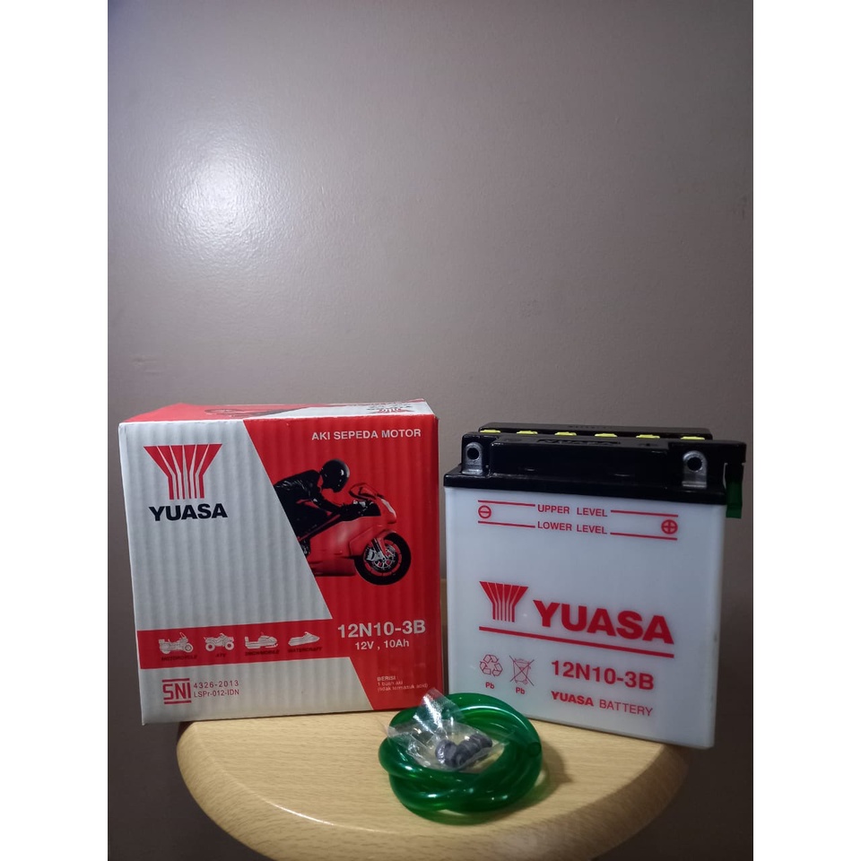 Jual Yuasa battery 12n10-3b/accu yuasa 12n10-3b aki basah original | Shopee Indonesia