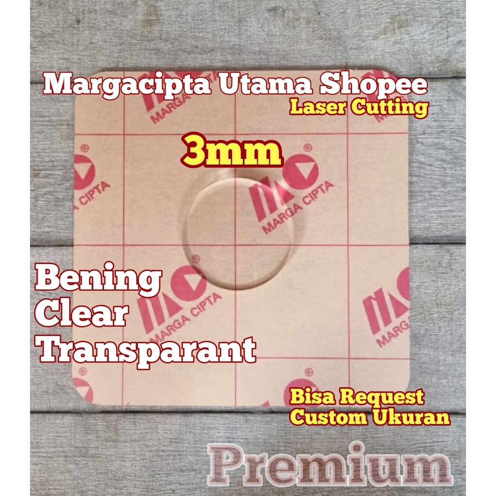 Jual PREMIUM Acrylic Bening 3mm Diameter 3cm Laser Cutting Akrilik ...