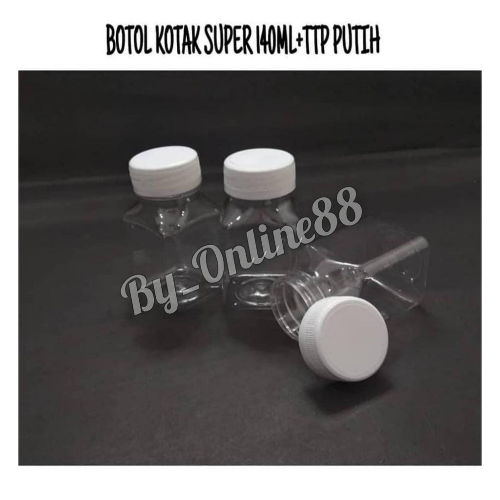 Jual Botol KOTAK PET 140ml (TUTUP PUTIH) | Shopee Indonesia
