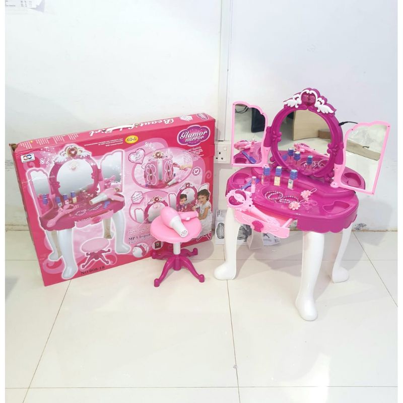 Jual Mainan anak meja rias Glamor glamour mirror Dresser with remote ...