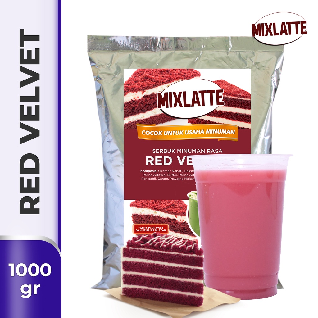 Jual Powder Drink Bubuk Minuman Rasa RED VELVET VIRAL MIXLATTE 1Kg ...