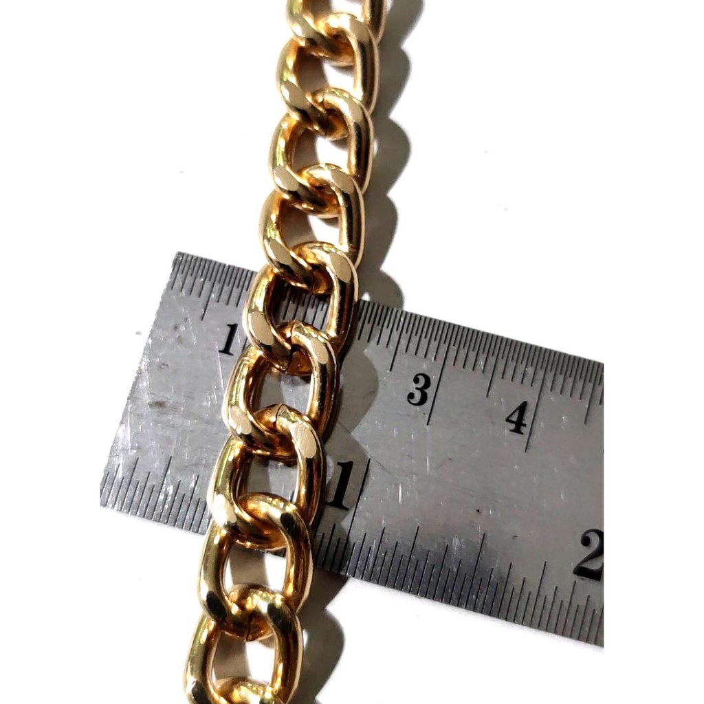 Jual Rantai Besi lebar segi 11 mm warna emas muda | Shopee Indonesia