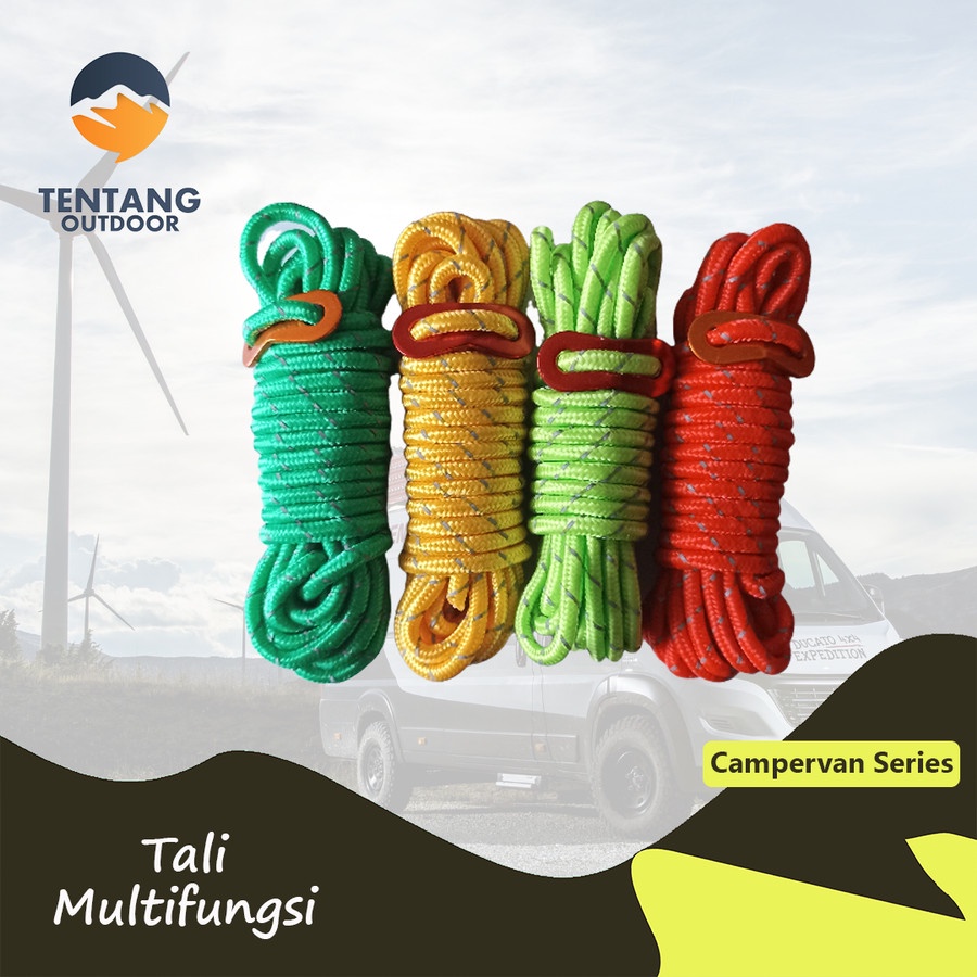Jual Tali Tenda 4M Reflektif Buckle Tent Rope Accessories Tenda Camping ...