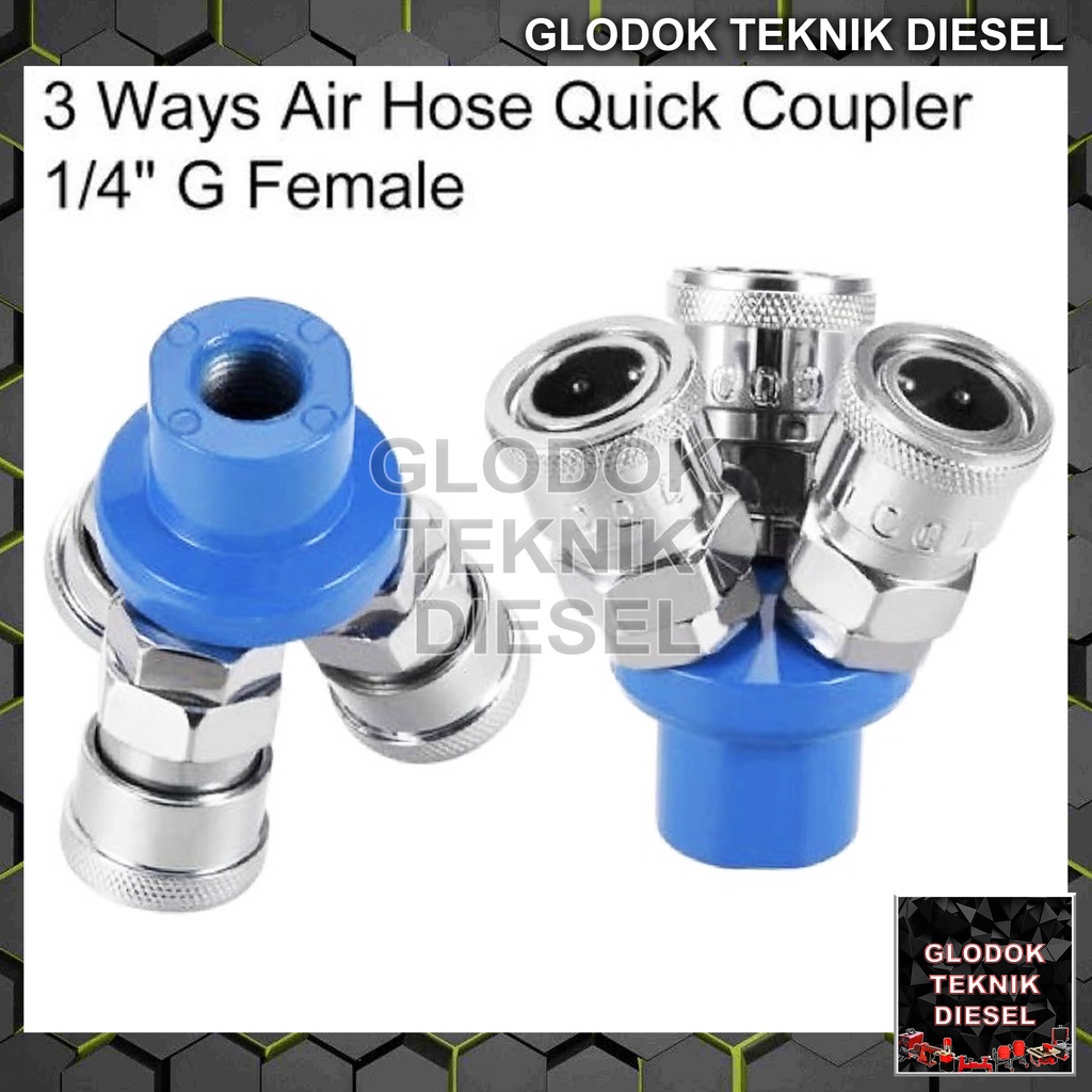 Jual Quick Coupler Double Cabang 3 Way SF PF 20 Cocok Semua Kompresor ...