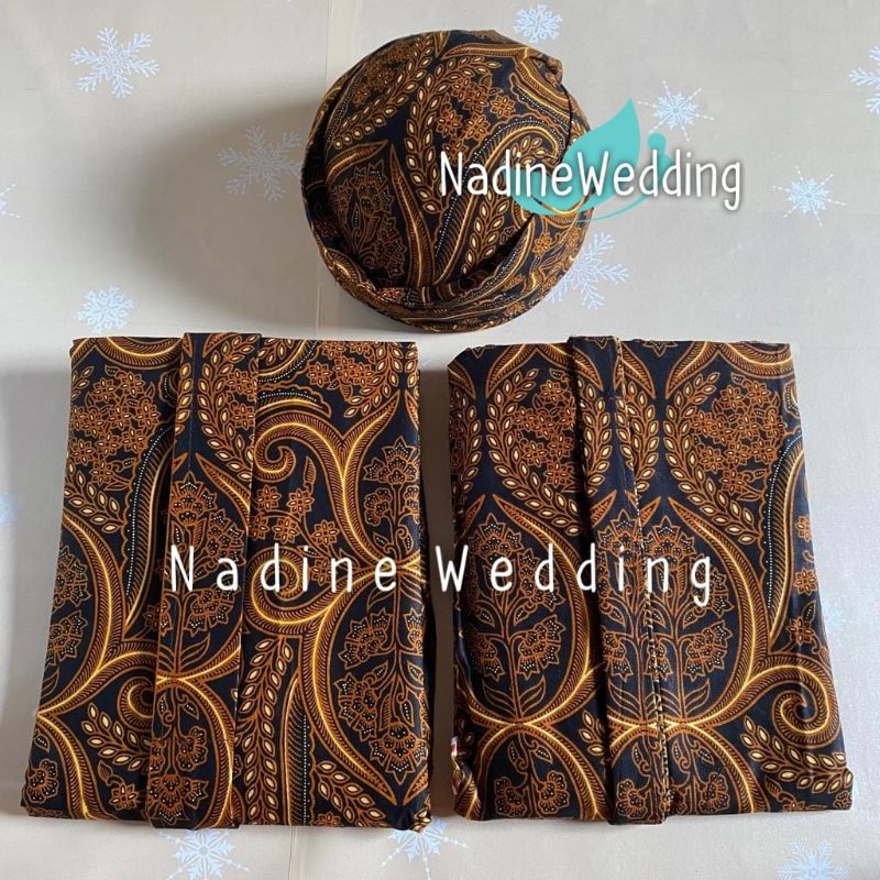 Jual Sepasang Jarik Instan + Blangkon Solo, [Motif Ukel Pari] | Shopee ...