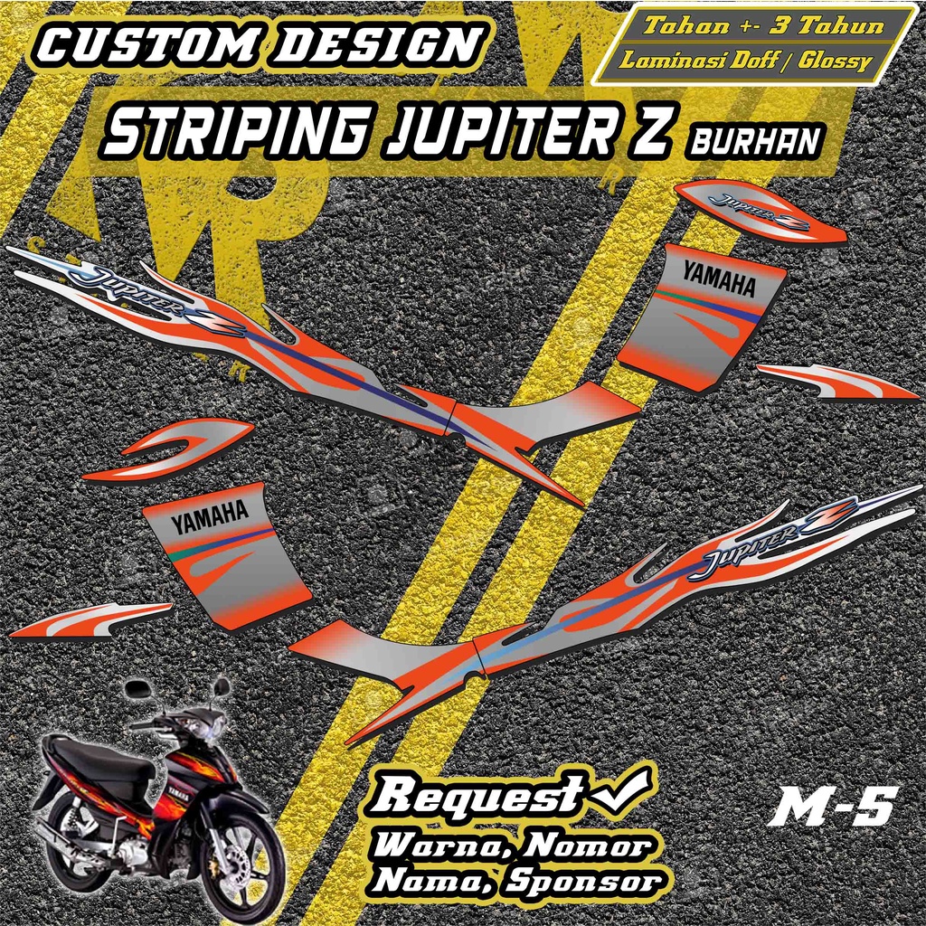 Jual Stiker Striping Jupiter Z Custom Desain | Sticker Jupiter Z Burhan ...
