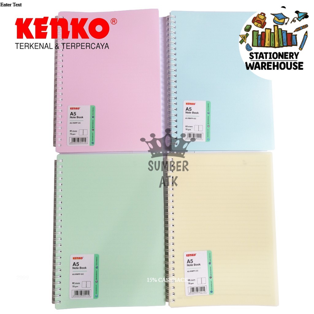 Jual Buku Ring Note Kenko A5 RNPP OC PASTEL Buku Note / Buku Lucu ...