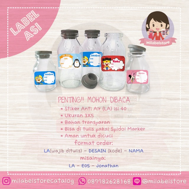 Jual MILABELSTORE - Label stiker Botol Asi / ASIP Custom Nama, Steril ...