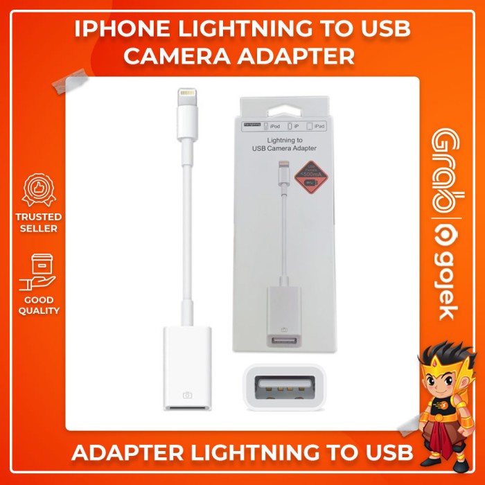 Jual OTG Lightning to USB Adapter Camera Kabel OTG Kamera Flashdisk for ...