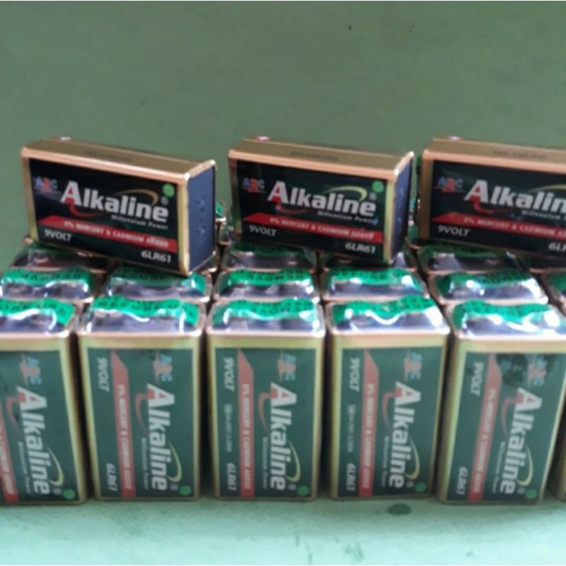 Jual Baterai Kotak Alkaline 9 Volt / Battery ABC Alkaline 6LR61 Kotak ...