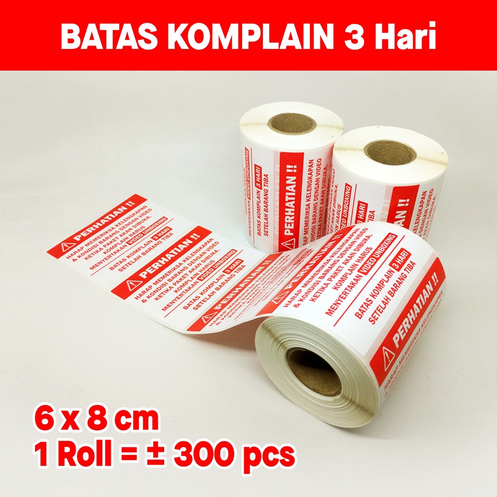 Jual Sticker Label Perhatian Video Unboxing 6 x 8 cm Stiker Packing ...