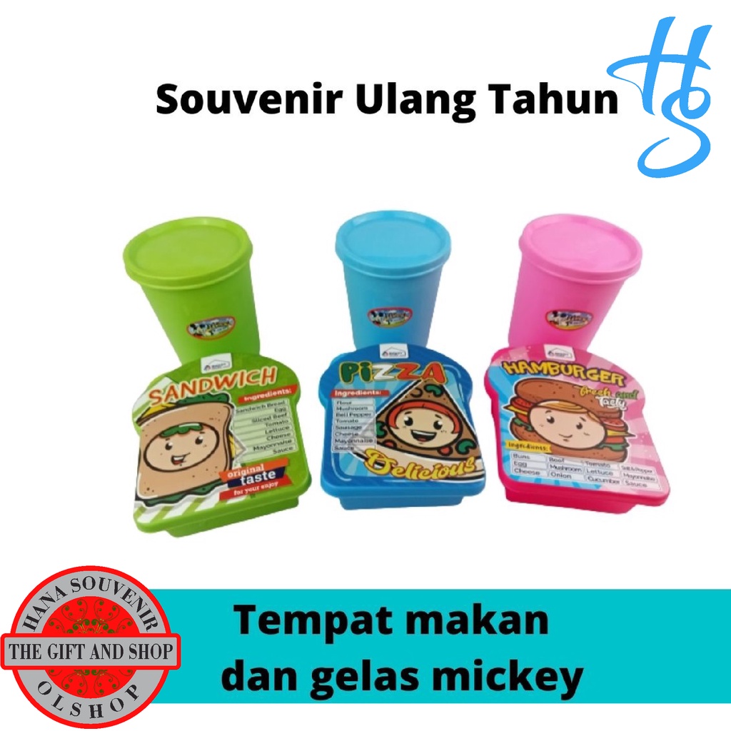 Jual SOUVENIR ULANG TAHUN ANAK TEMAPT MAKAN ROTI DAN TEMPOAT MINUM ...