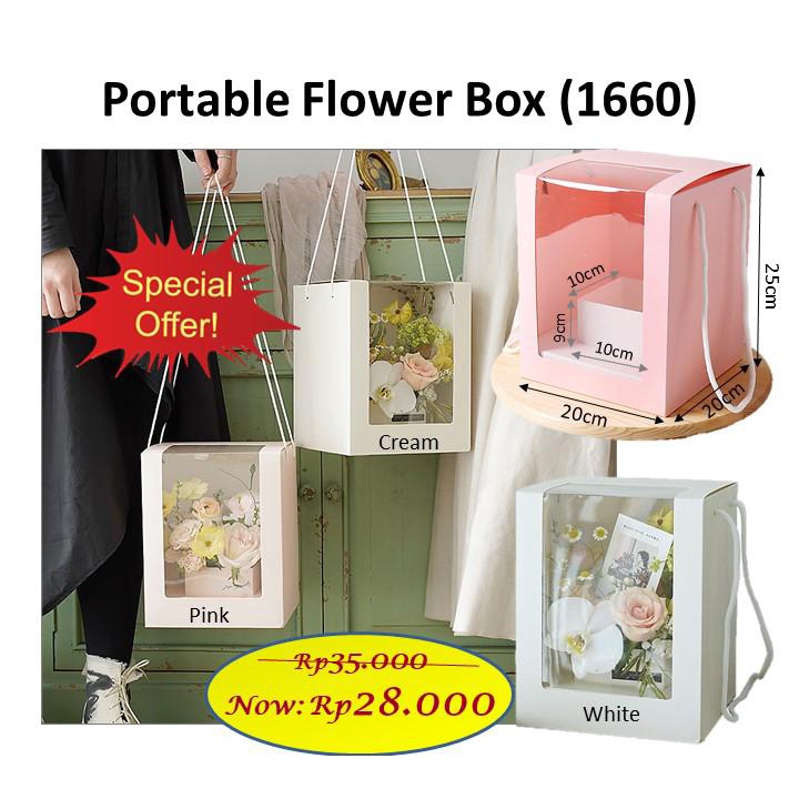 Jual Portable flower box - kantong bunga - kotak bunga - barang florist ...