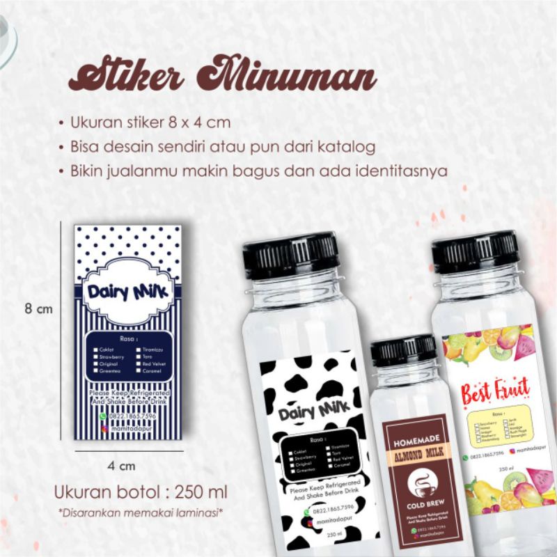 Jual [35 pcs] Stiker label minuman / kemasan minuman / kemasan botol ...