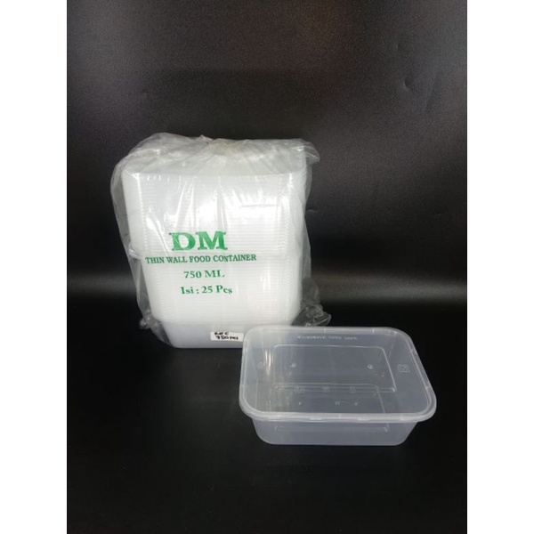 Jual THINWALL RECTANGLE DM KOTAK MAKAN PERSEGI PANJANG 500ML,650ML,750ML,1000ML KEMASAN FOOD ...