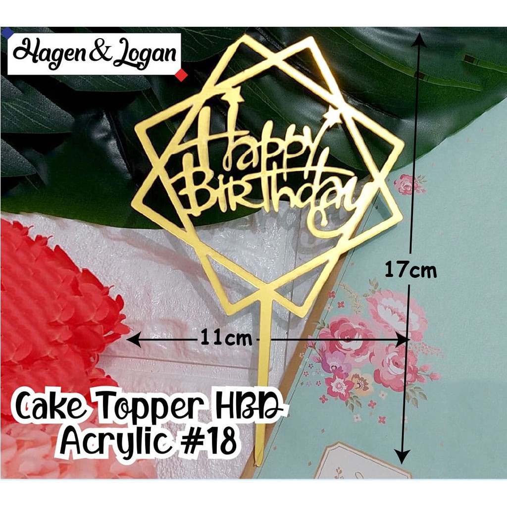 Jual Cake Topper HBD Happy Birthday Acrylic Besar [1 Pcs] | Shopee ...